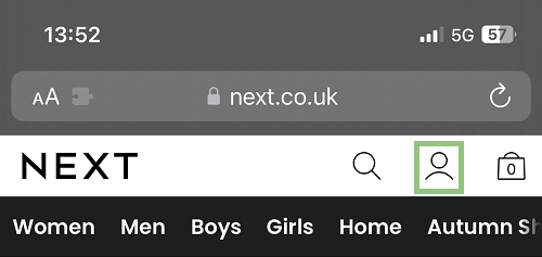 Sign into 'My Account' – Next - Mobile App